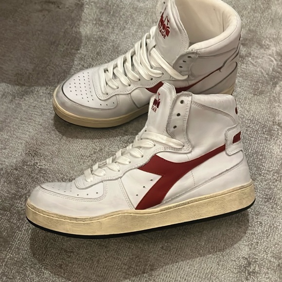 Diadora | Shoes | Red And White High Tops Diaspora Heritage Size 8 Fun ...
